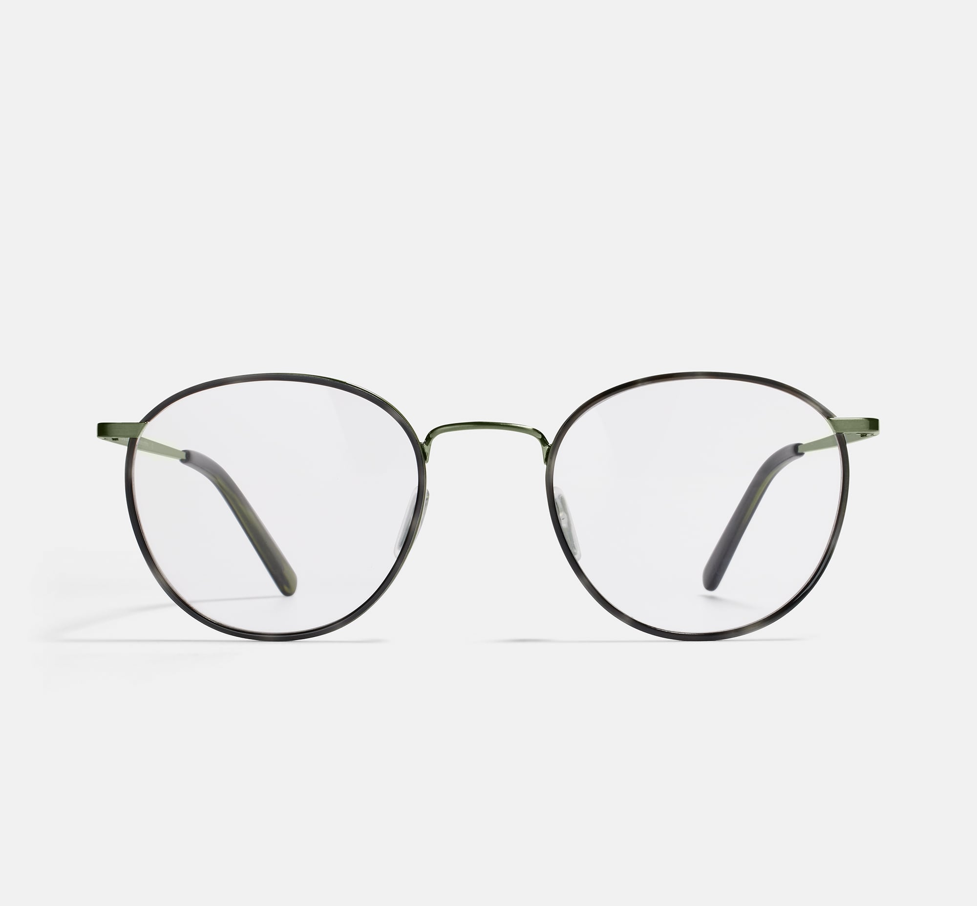 Neil Extra Large Windsor Rim Sage Botanical Haze | Round Metal Glasses ...