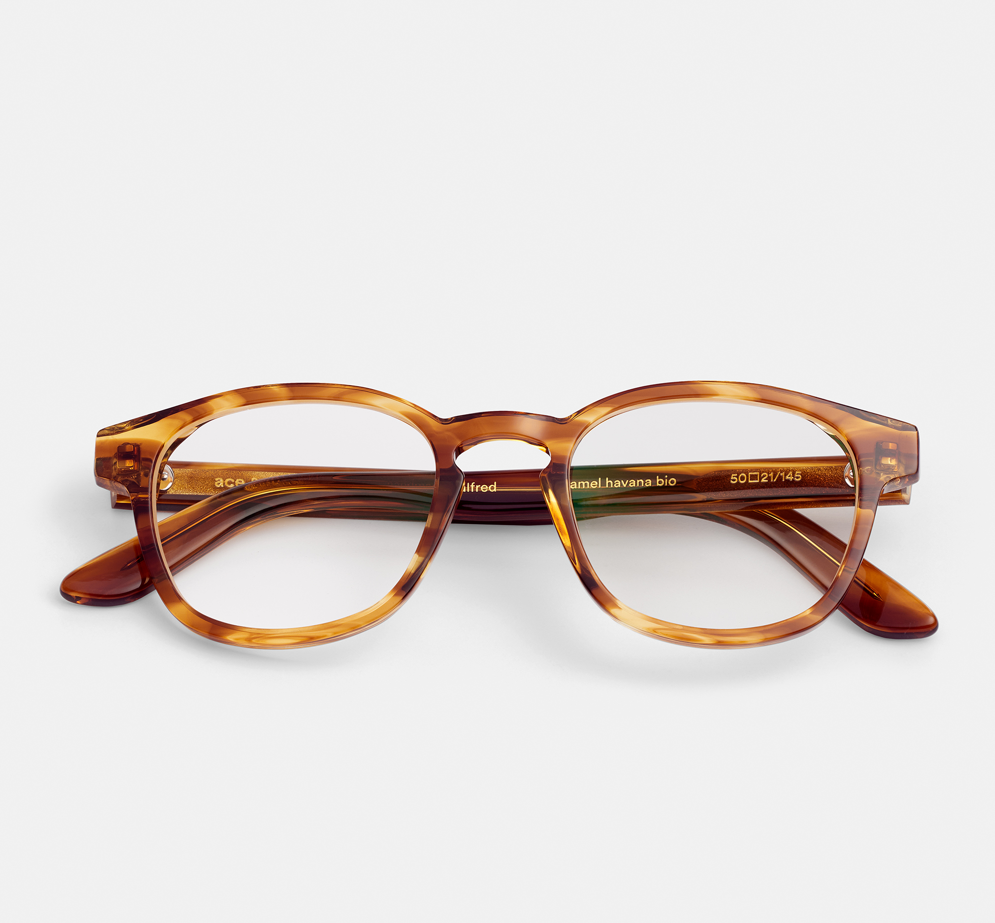 Alfred Large Caramel Havana | Square Bio Acetate Glasses | Ace & Tate