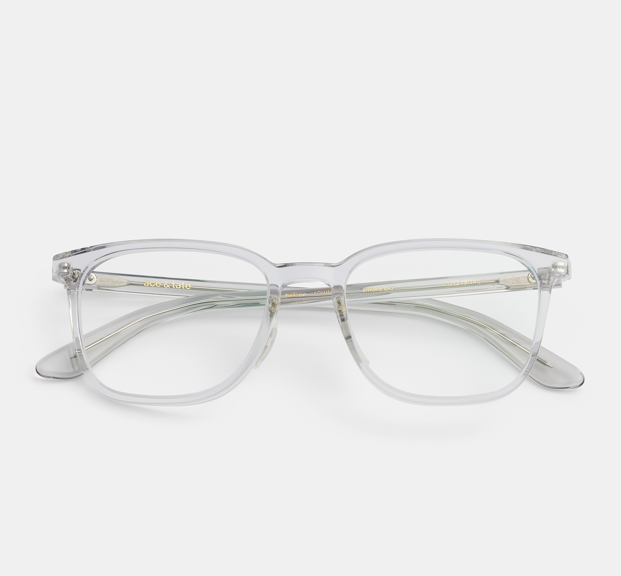 Nelson Large Smoke | Rectangular Bio Acetate Glasses | Ace & Tate