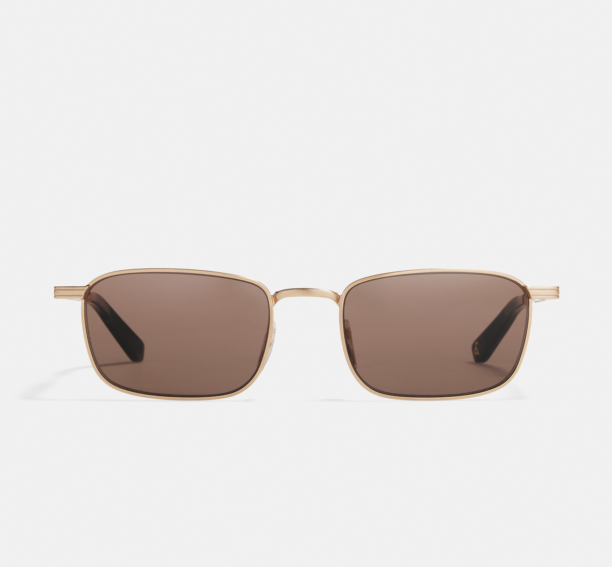 Kenji Satin Gold | Rectangular Metal Sunglasses | Ace & Tate